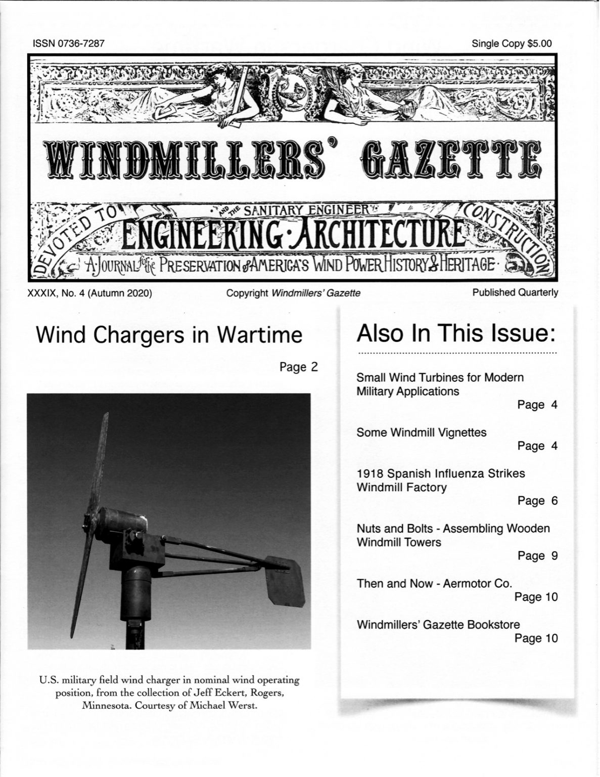 XXXIX, No. 4 (Autumn 2020) - Windmillers' Gazette